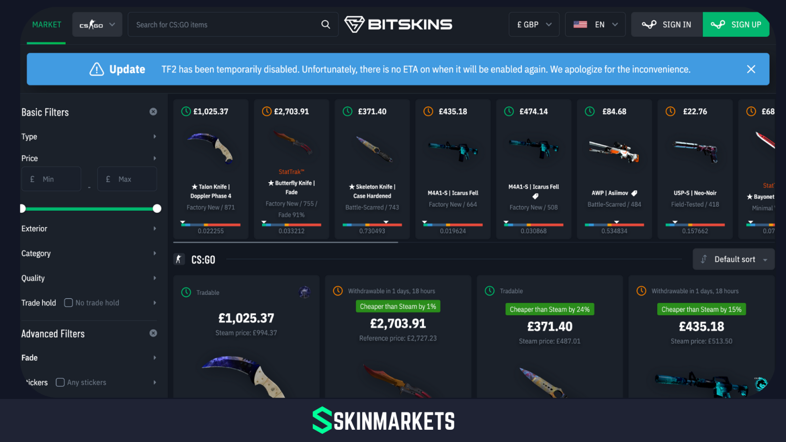 Best CSGO Skin Trading Sites 2023 | SkinMarkets.com
