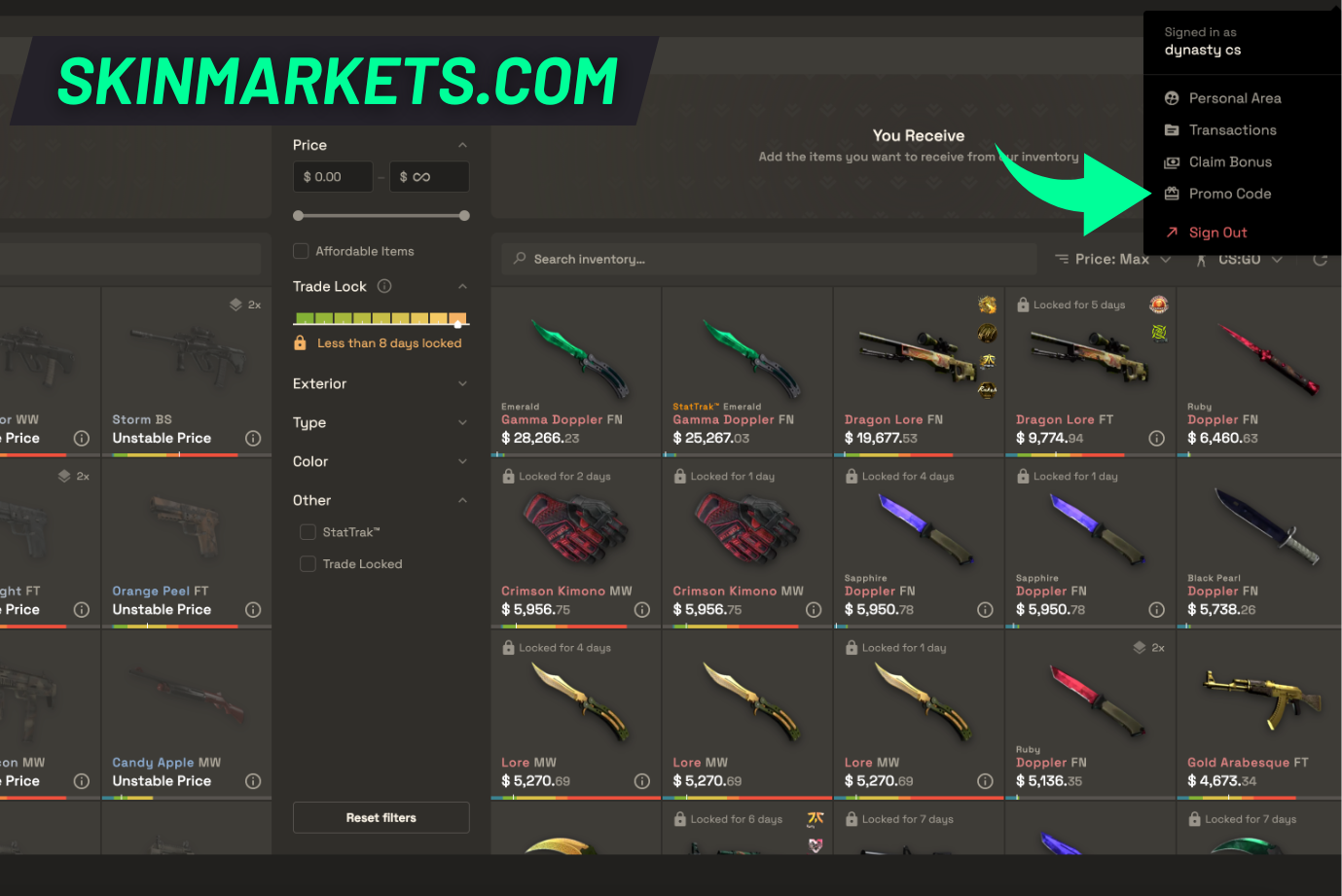 SkinsMonkey Promo Code 2023 | SkinMarkets.com