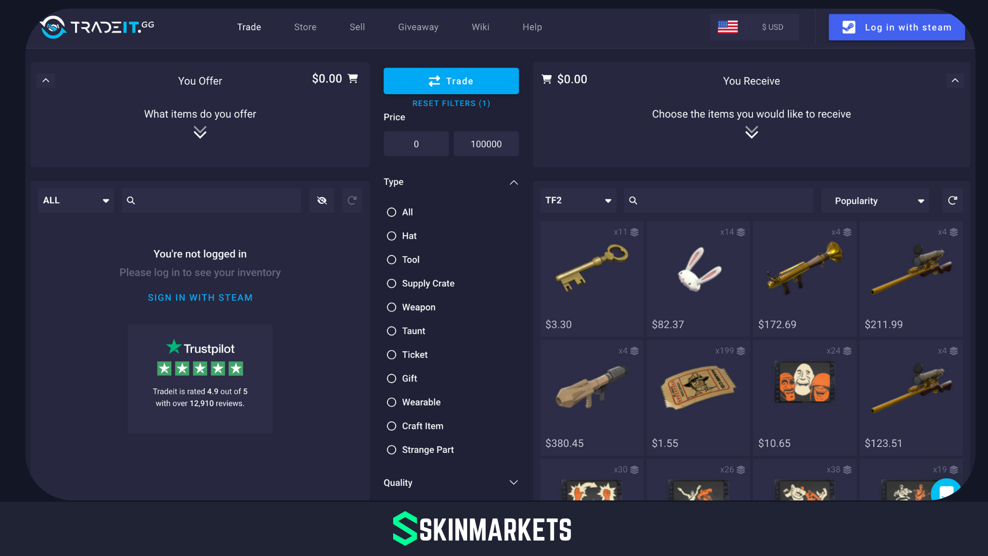 Best TF2 Skin Trading Sites 2023 | SkinMarkets.com